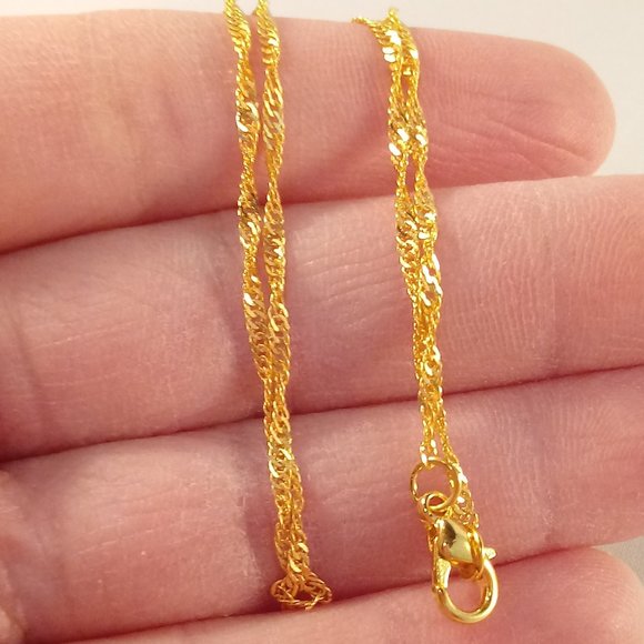 Jewelry | 24k Yellow Gold Filled Water Wave Chain Link Necklace ...